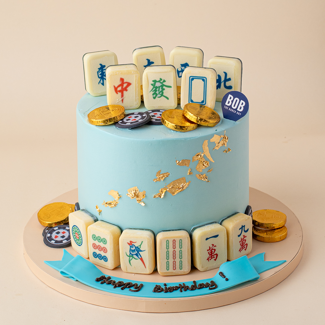 Mahjong Longevity Cake with Coins, Chips and Tiles - Bob the Baker Boy