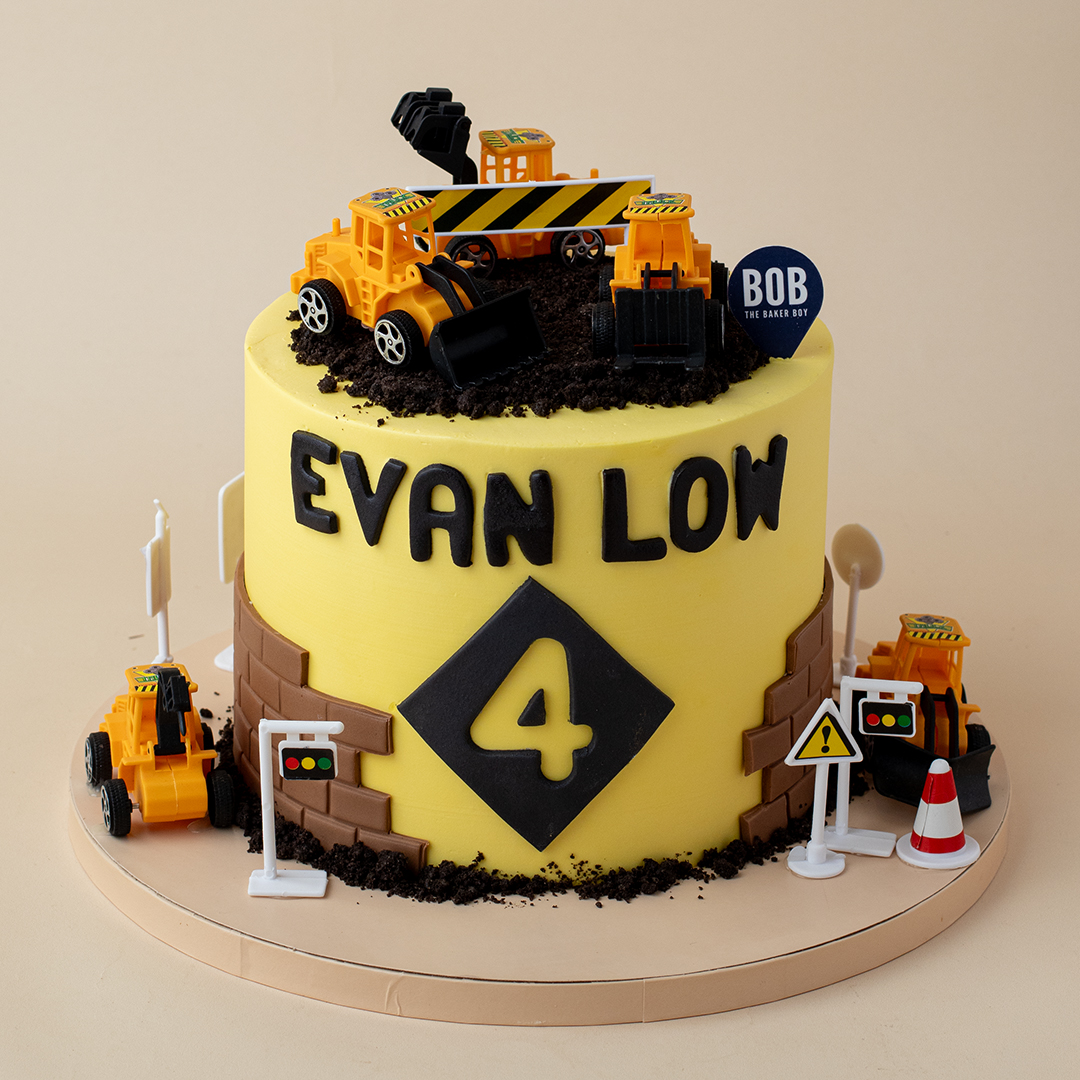 Builders Construction Excavator Birthday Cake - Bob the Baker Boy