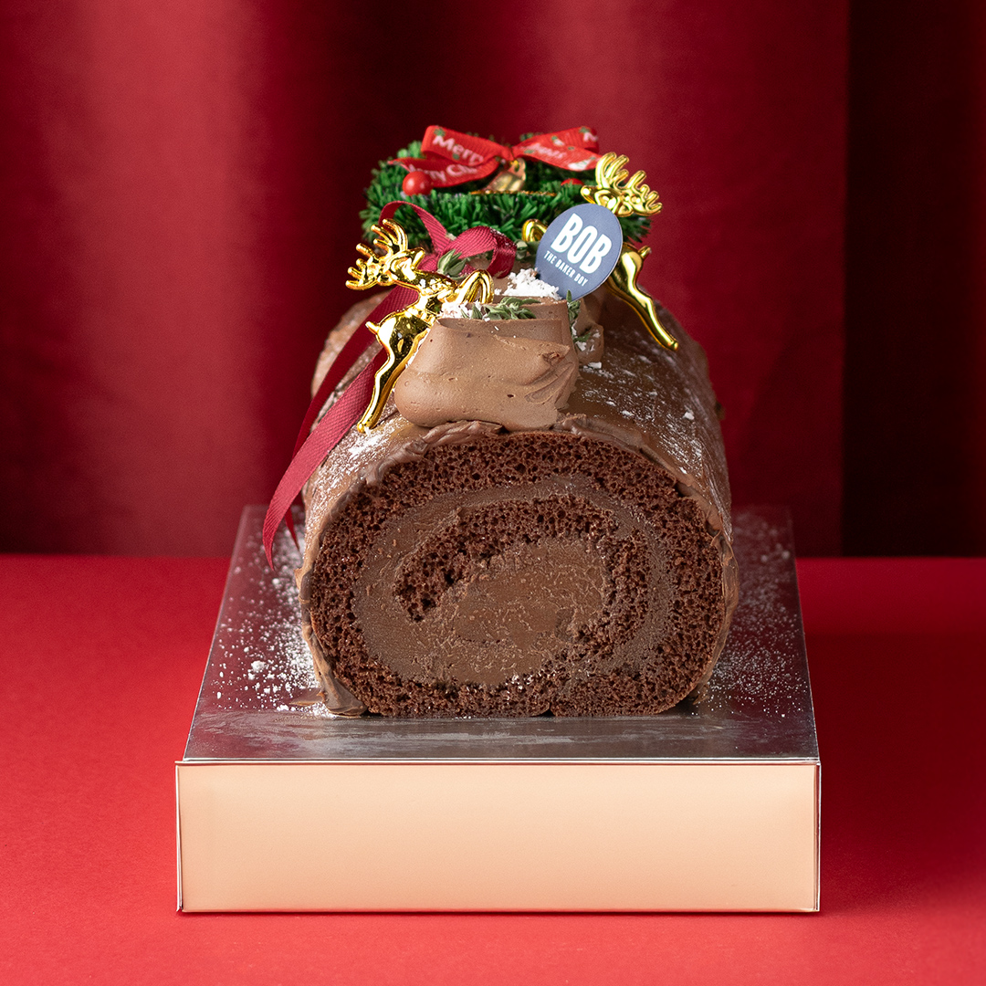 55% Belgian Chocolate Christmas Log Cake - Bob the Baker Boy
