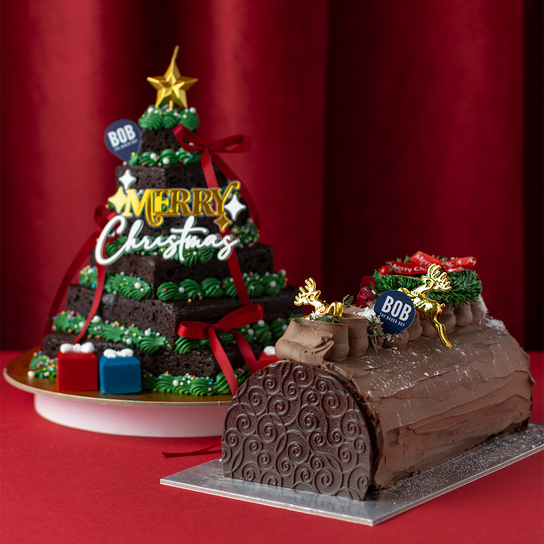 Christmas Cakes Bundle: Log Cake + Brownie Tree - Bob the Baker Boy