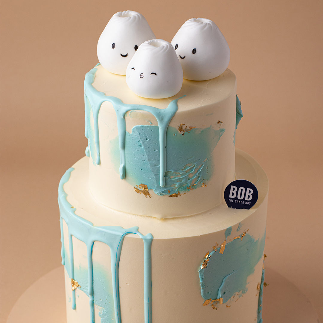 Cute Blue Dim Sum Themed Cake - Bob the Baker Boy