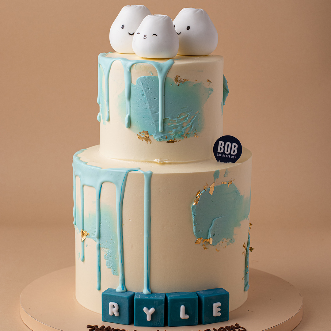 Cute Blue Dim Sum Themed Cake - Bob the Baker Boy