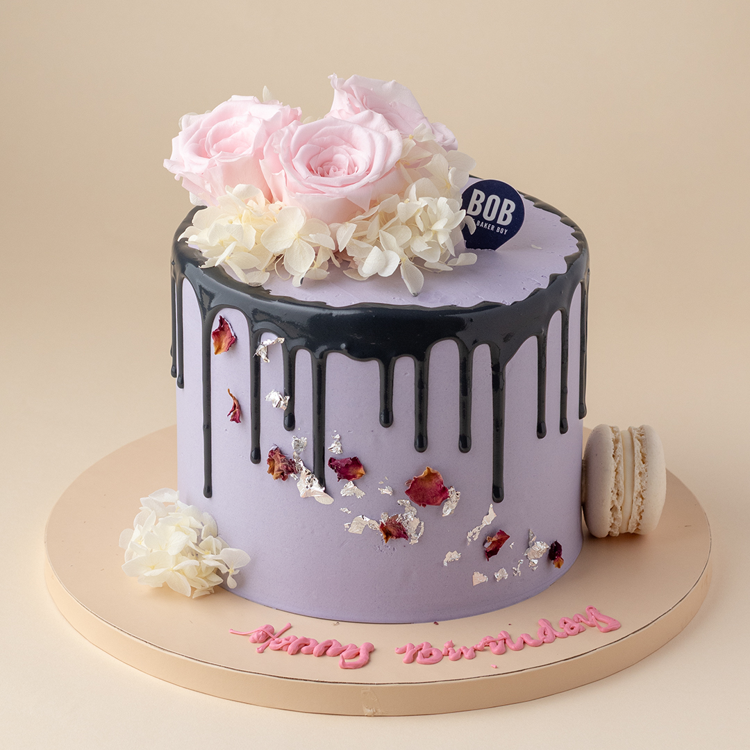 Purple and Lilac Flora Cake with Hydrangeas - Bob the Baker Boy