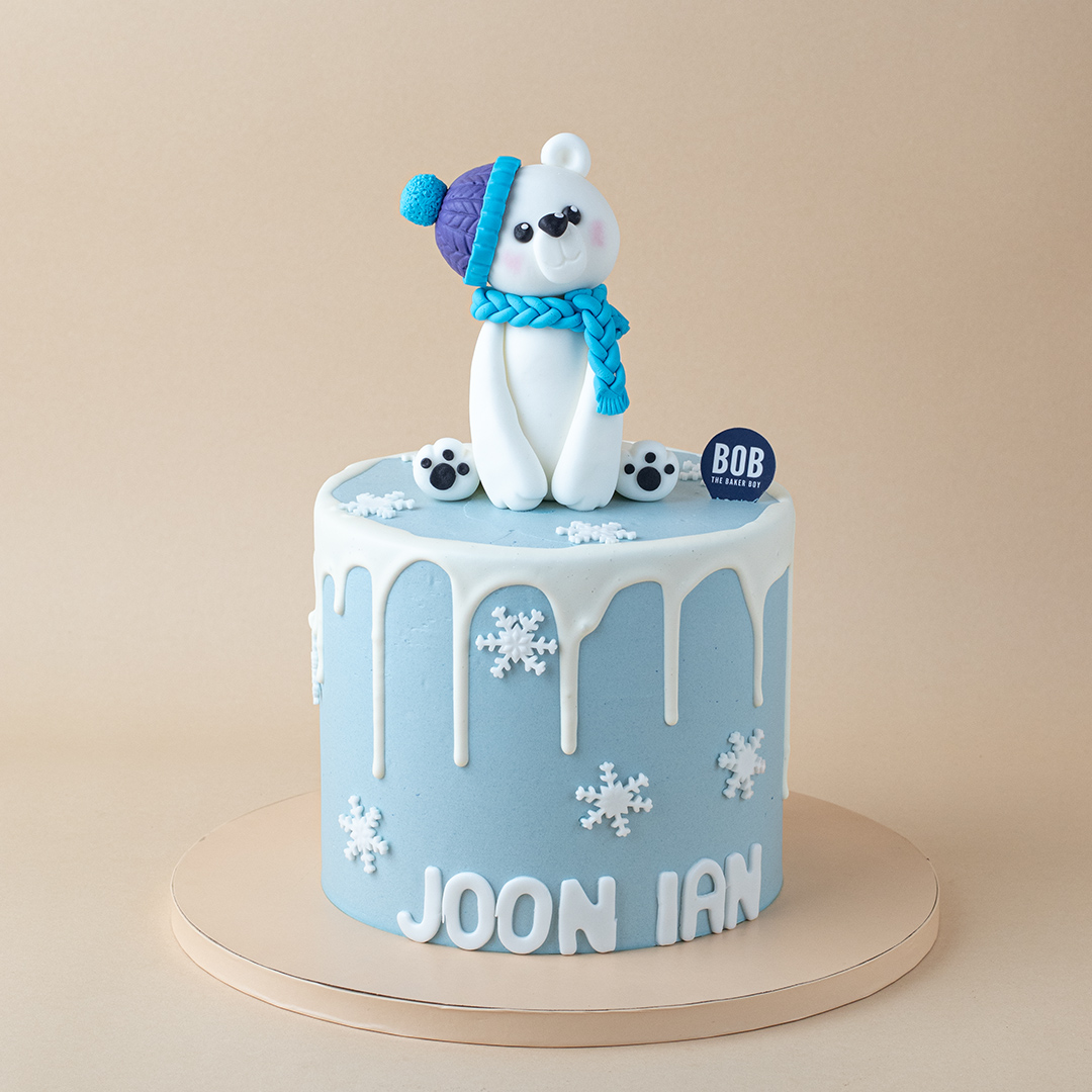 Frosty Winter Polar Bear Cake - Bob the Baker Boy
